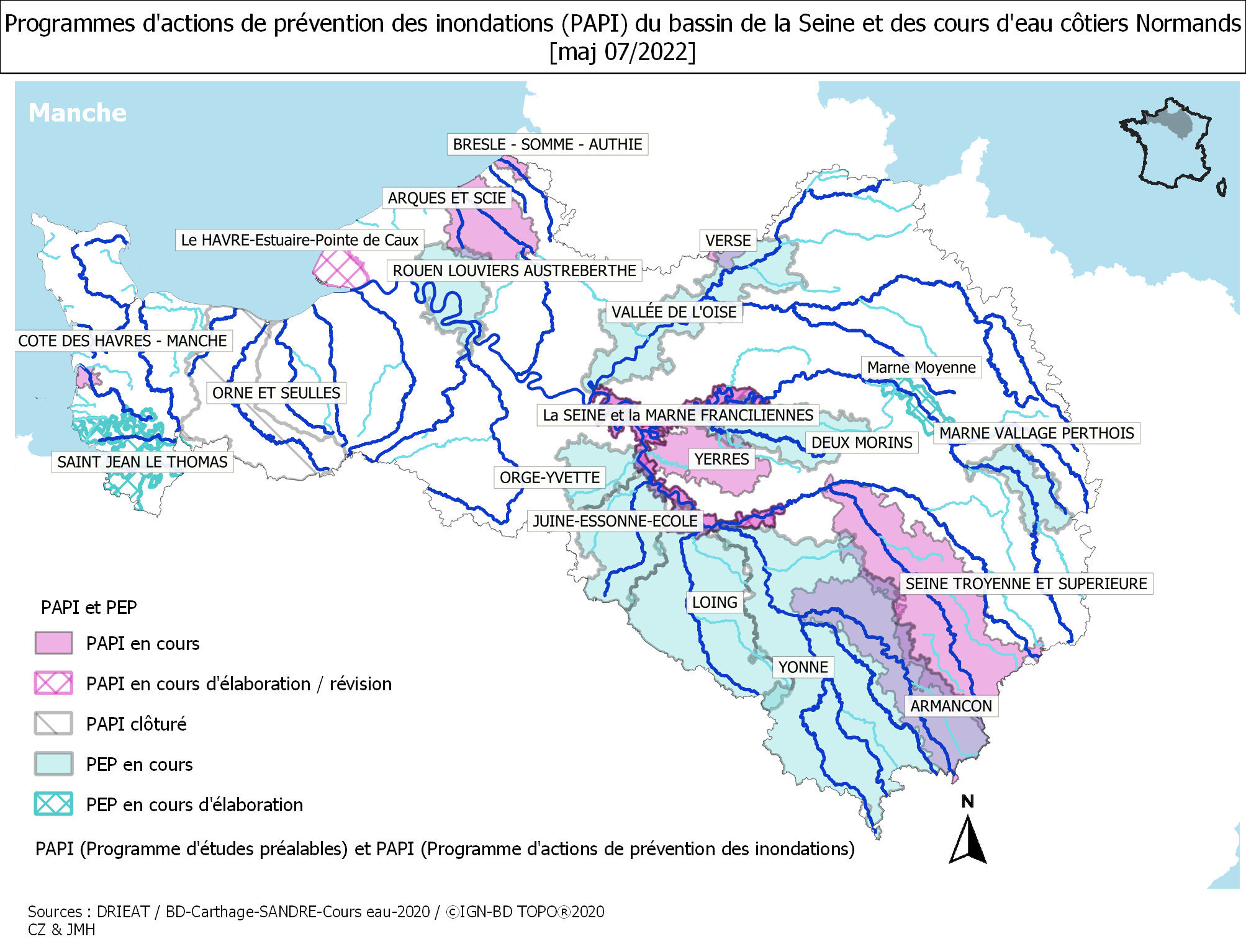PAPI réalisés ou en cours sur le bassin Seine-Normandie | DRIEAT Île-de ...